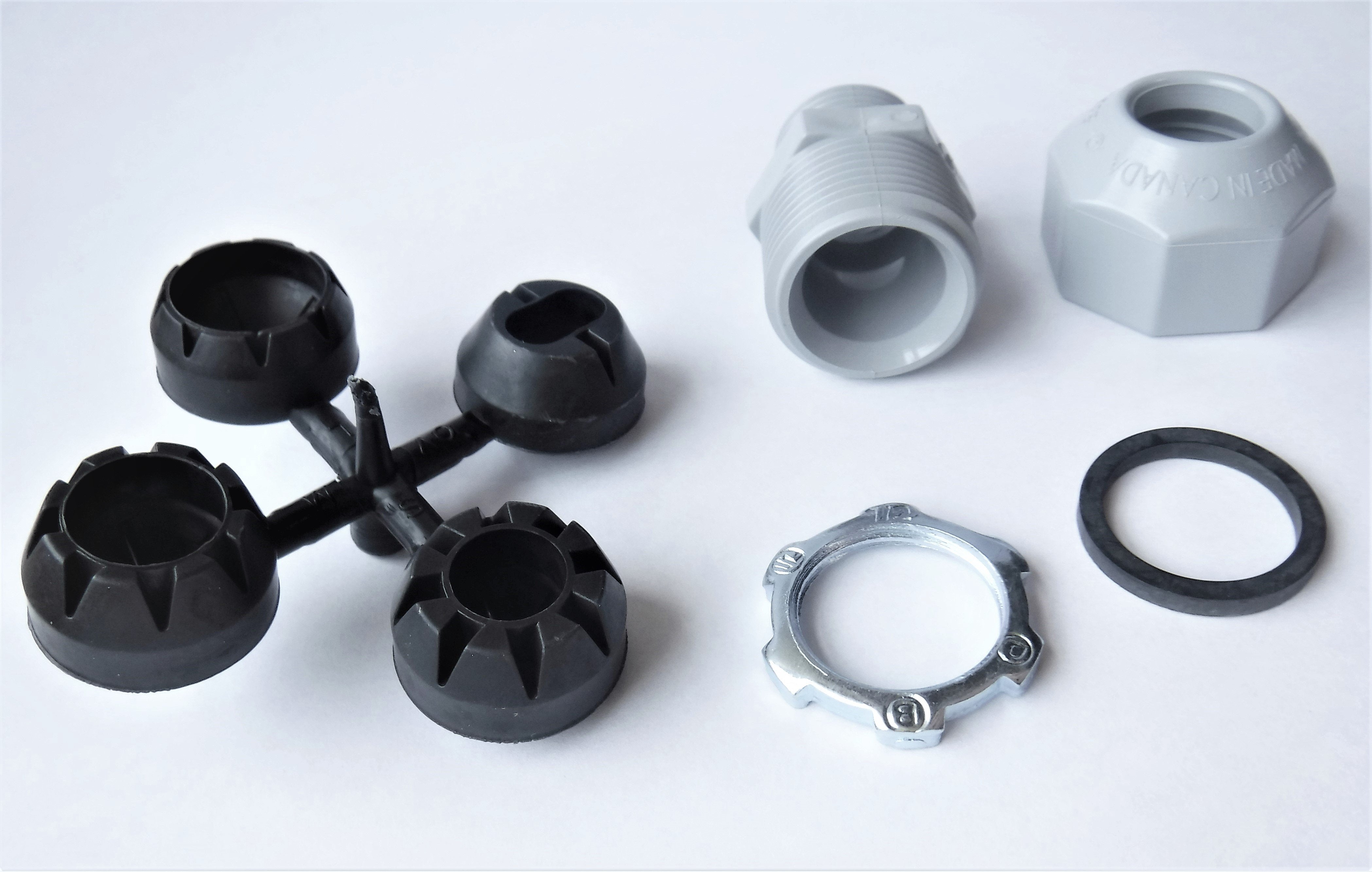 PVC STR.RELIEF CONN.FOR14/4SOW 1/2" THD | DME Process Systems Ltd.